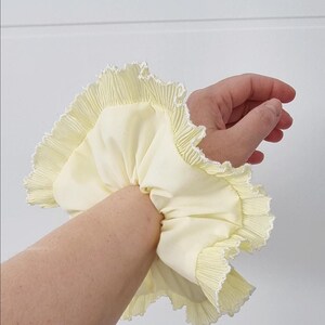 Buttermilk Frill Hair Scrunchie With Pleated Ruffle Trim - Light Yellow ...