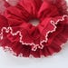 Oversized Red Double Layer Scrunchie With Dark Red and Pink Edges Frill ...