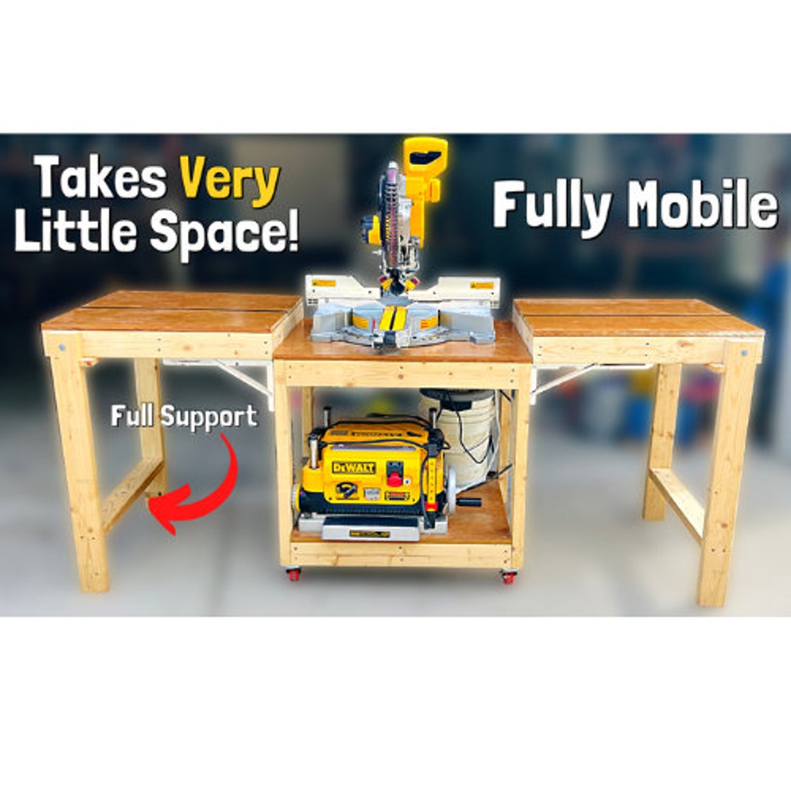 The Ultimate Mobile Miter Saw Bench Plans as Seen on Youtube - Etsy