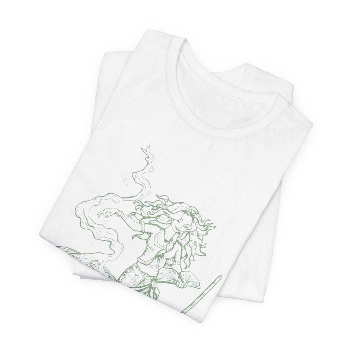 Green Witch T-shirt: Grunge Fairycore Woodcut Print Top Alt Clothing ...