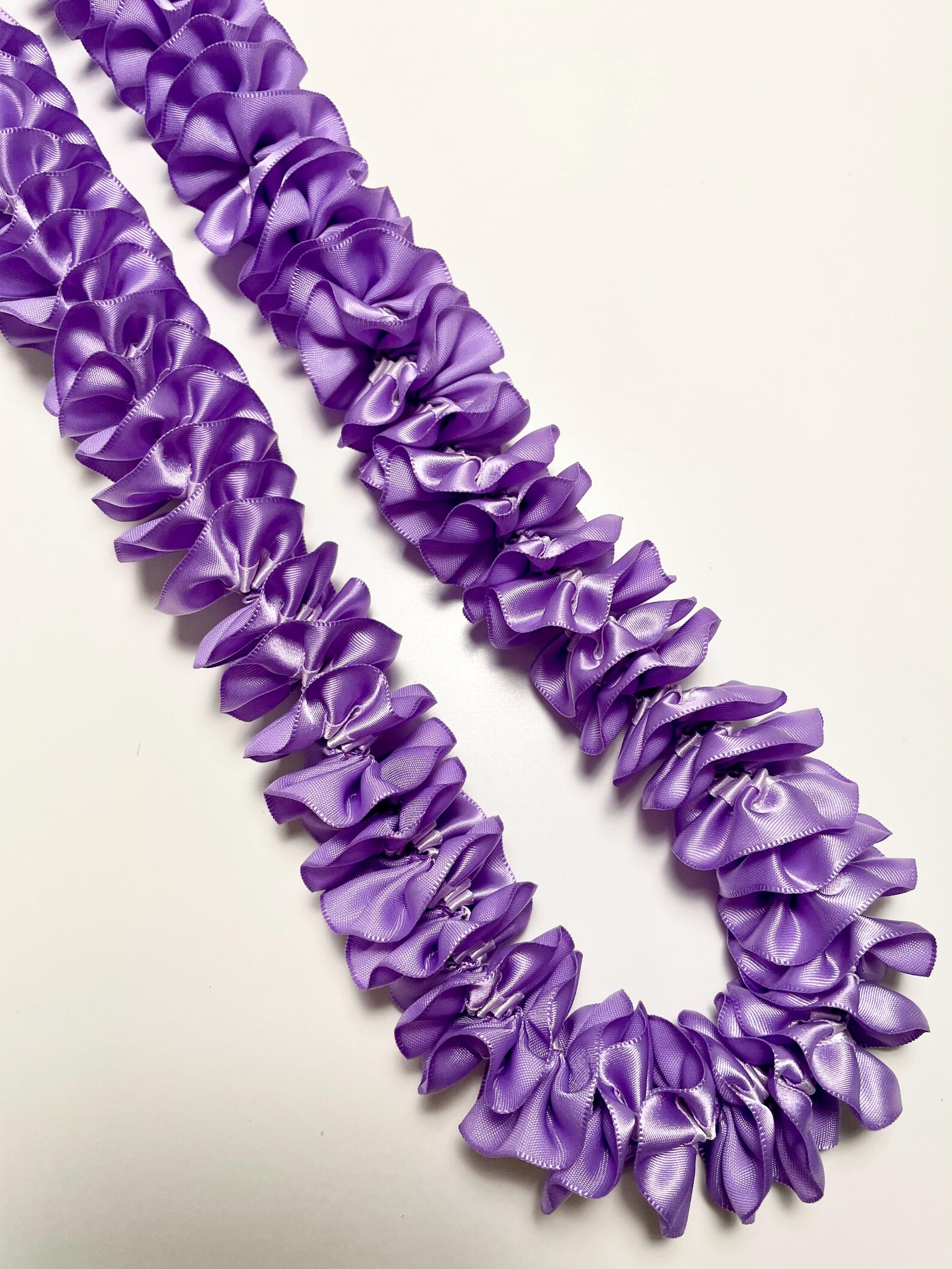 Plumeria Spiral Ribbon Lei W/ Wood Beads - Hawaiian Lei - Graduation ...