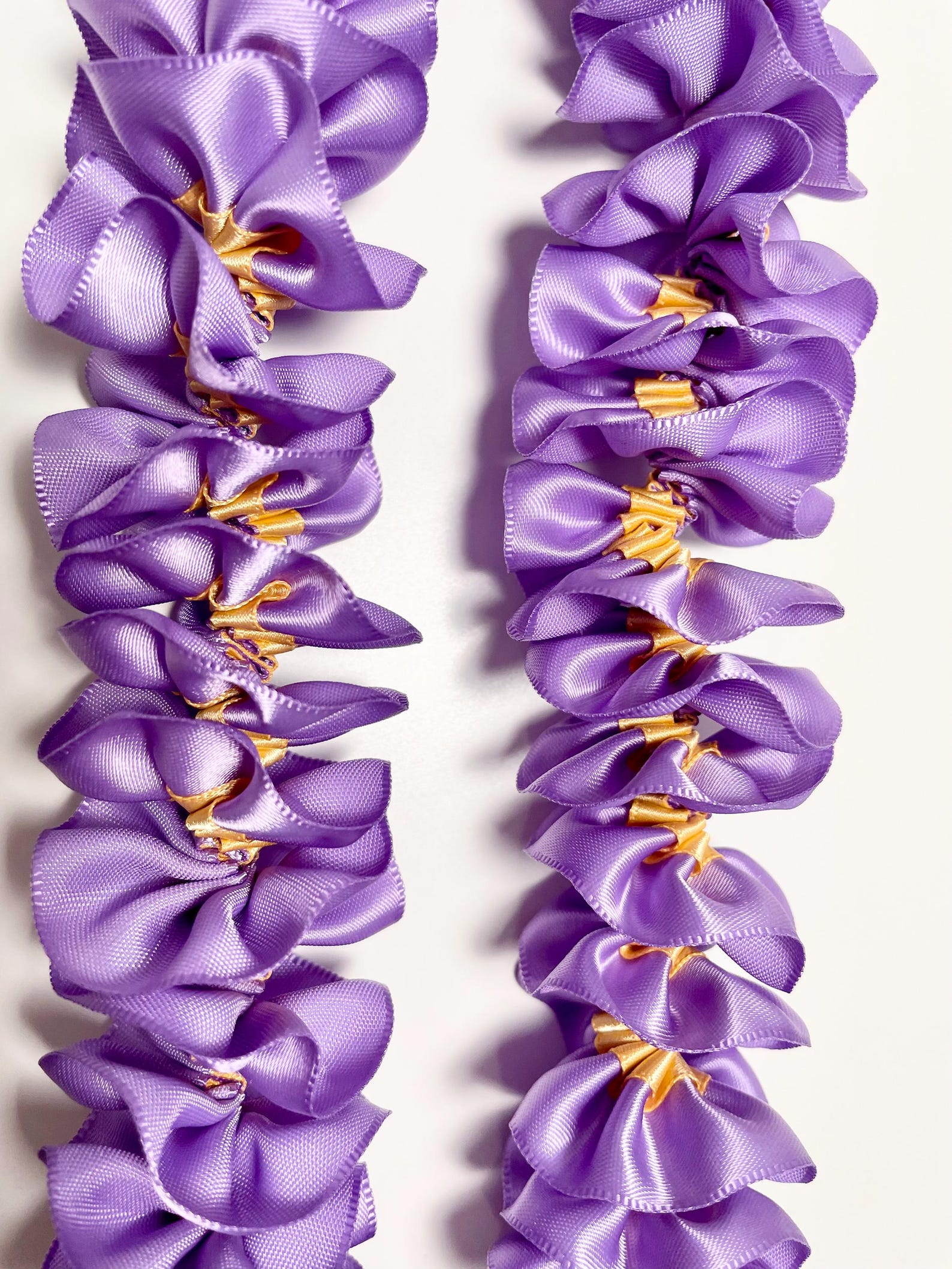 Plumeria Spiral Ribbon Lei W/ Wood Beads - Hawaiian Lei - Graduation ...