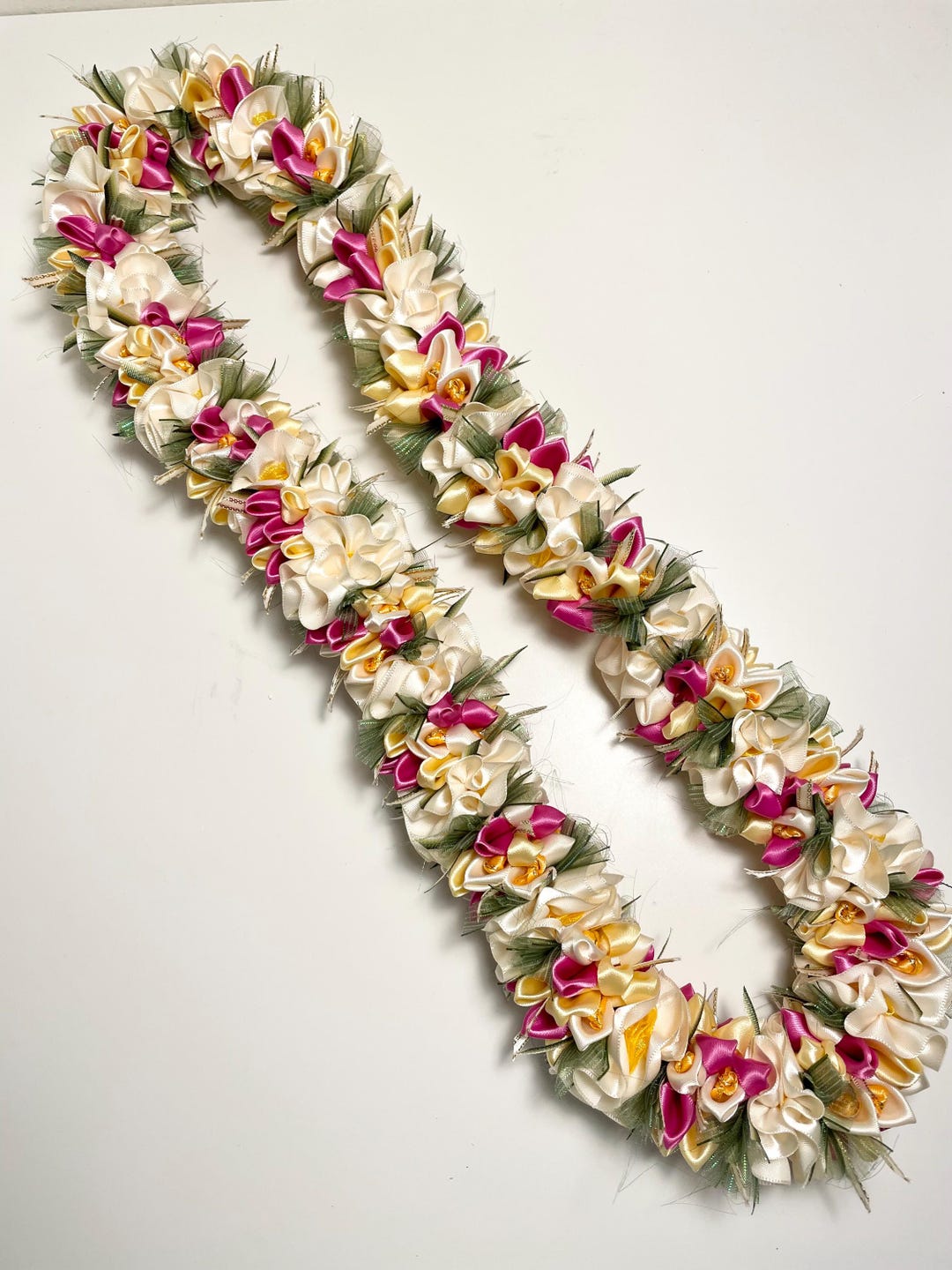 Hawaiian Lei - Graduation Lei - Pink, Yellow & White - Etsy