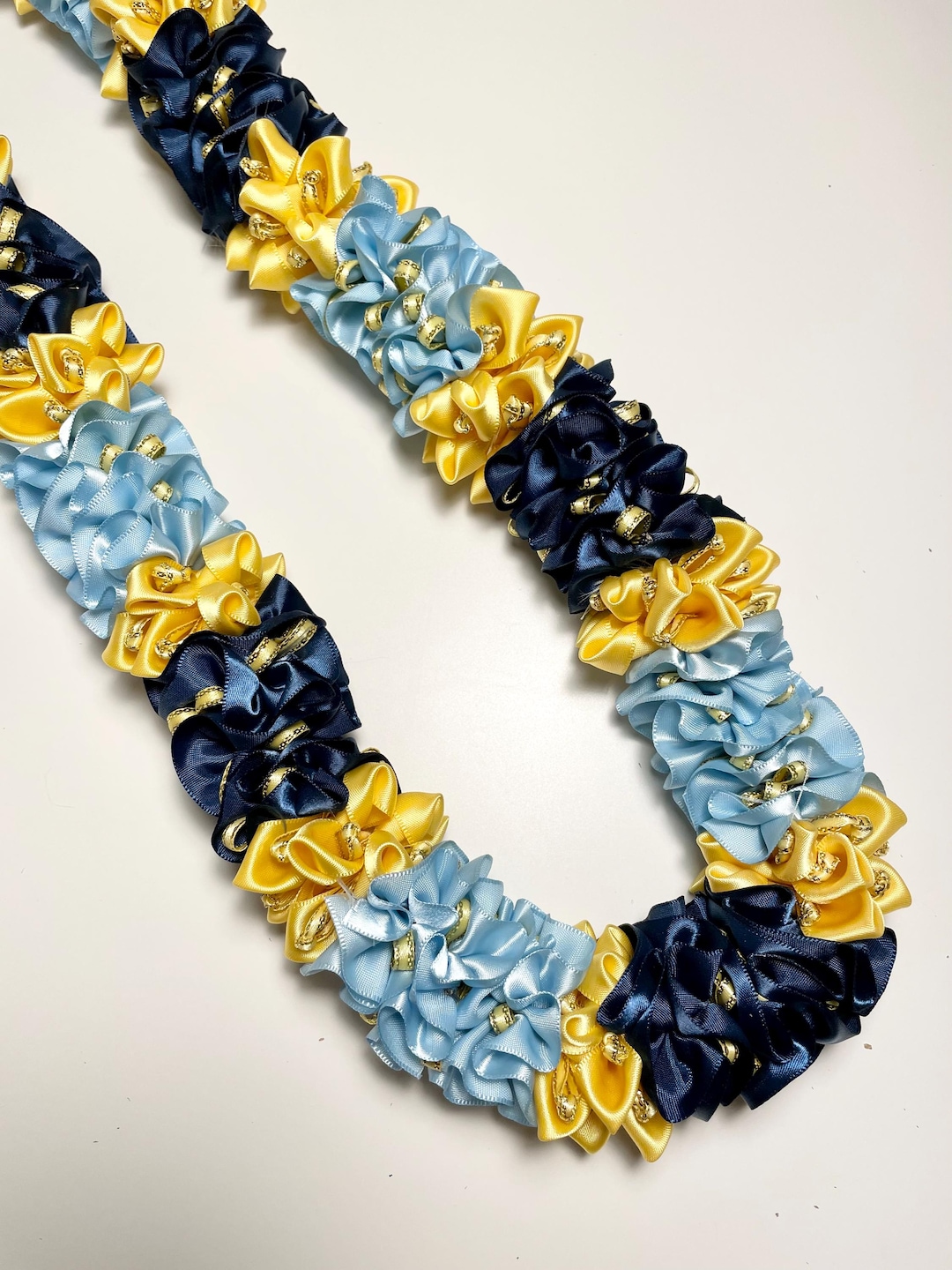 Blue & Yellow Lei - Hawaiian Lei - Graduation Lei - Etsy