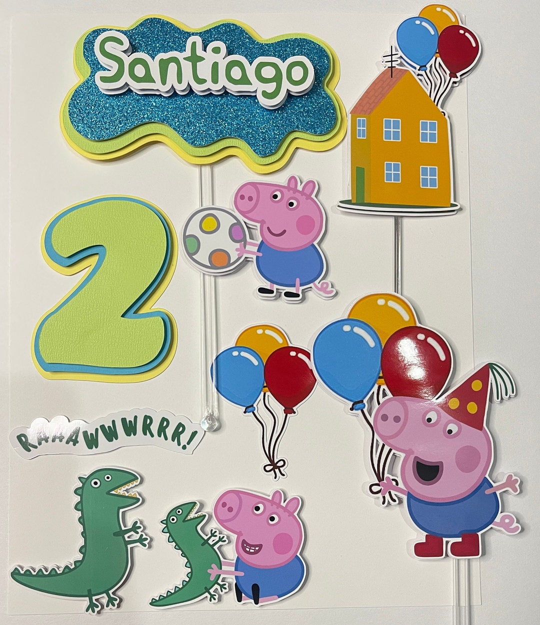 Cake Topper George the Pig Pig Family Peppa Cake Decoration - Etsy