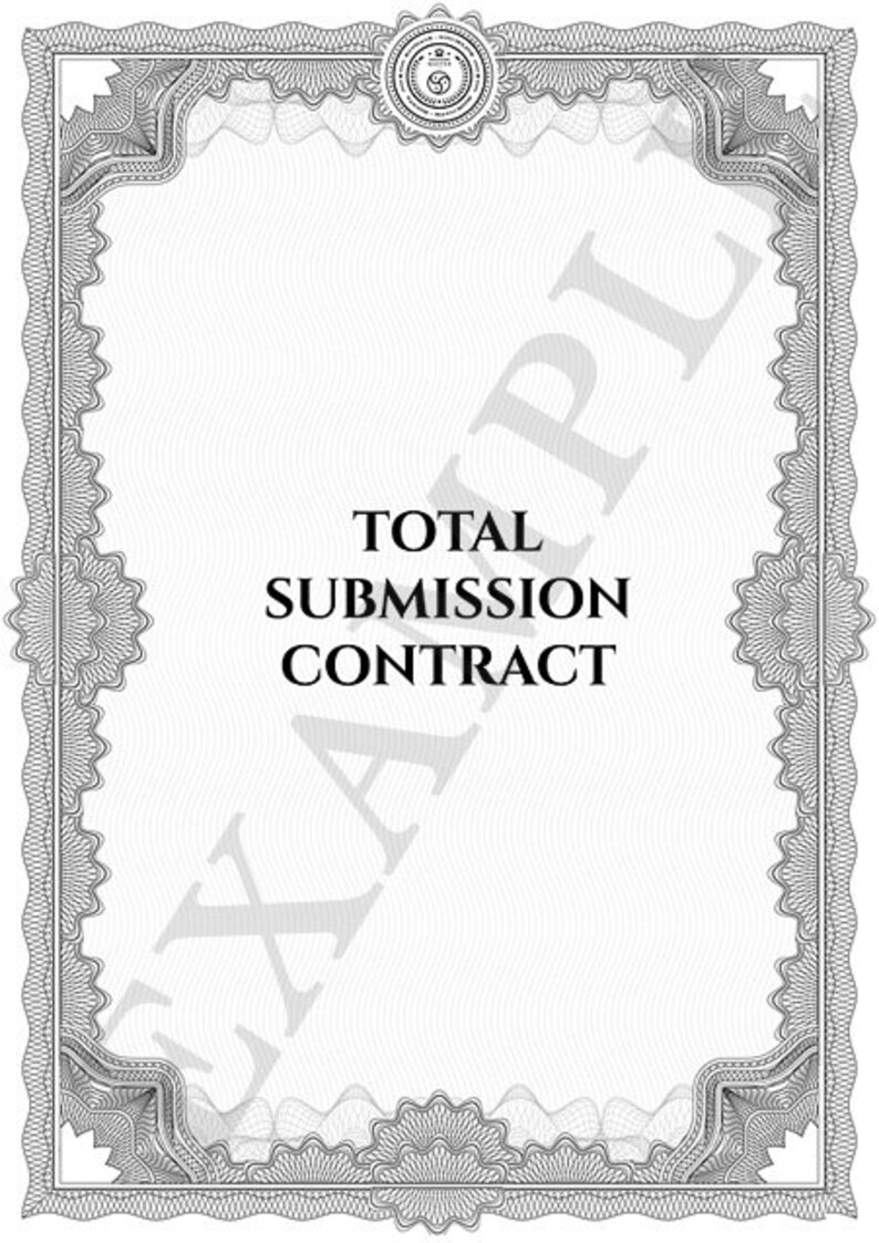 BDSM Contract PDF printable & Digital Signing Submissive Contract Gift ...