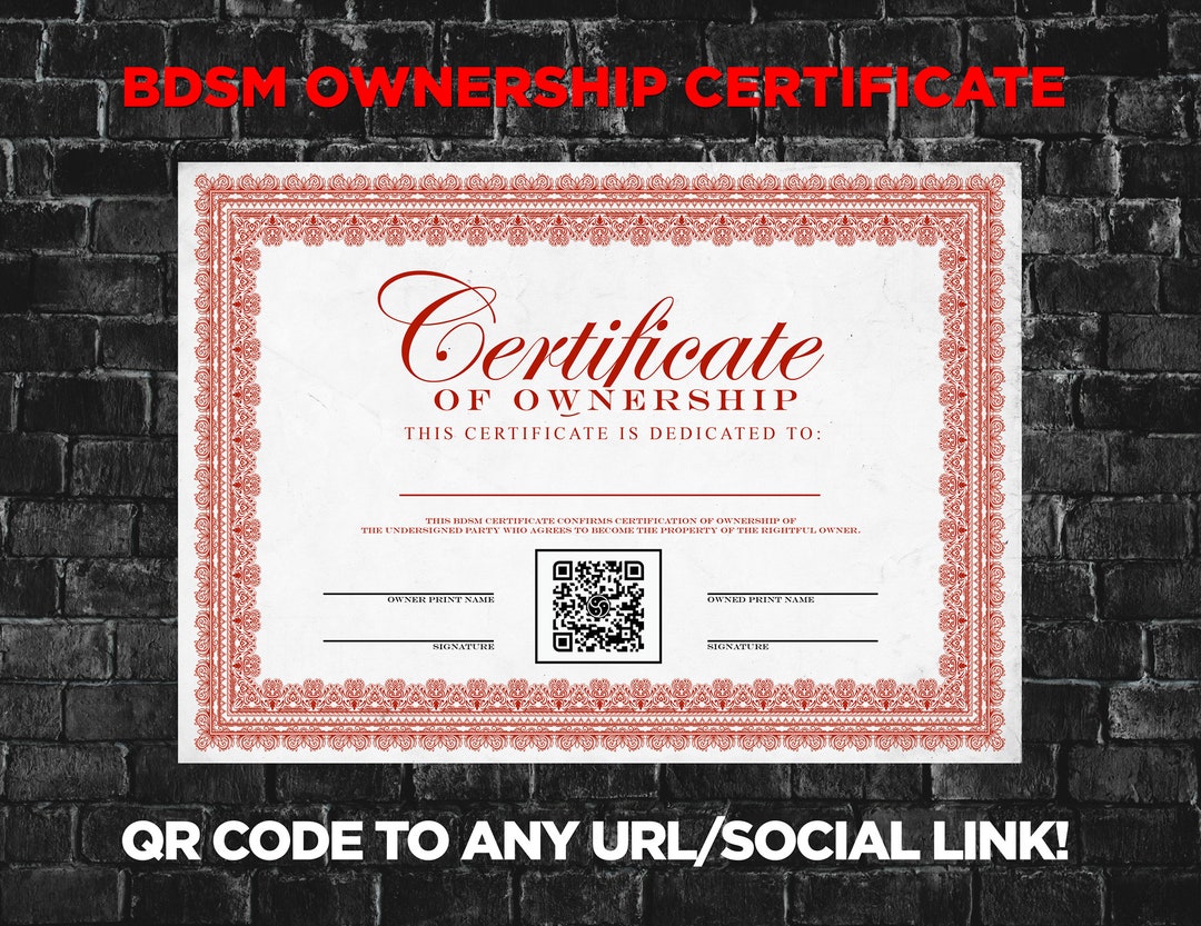 Kink Ownership Certificate Kink Print & Sign Yourself Custom Qr Link ...