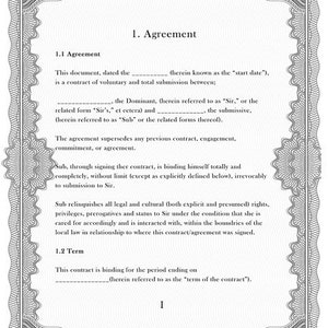 BDSM Contract PDF printable & Digital Signing Submissive Contract Gift ...