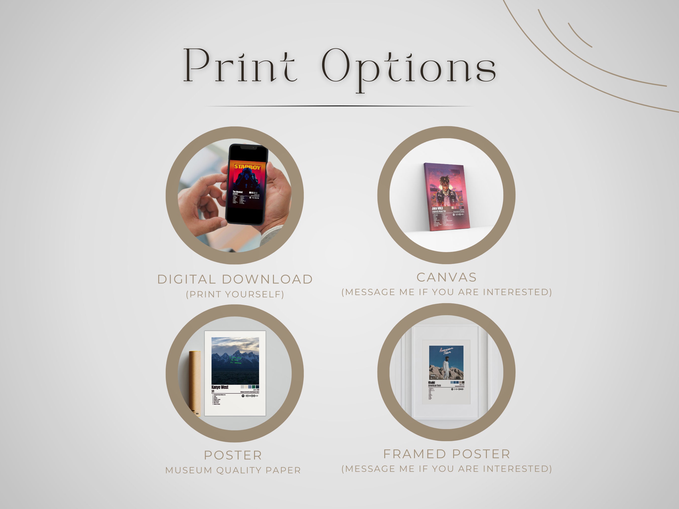 SET OF 5 Custom Tracklist Posters Music Posters Album - Etsy