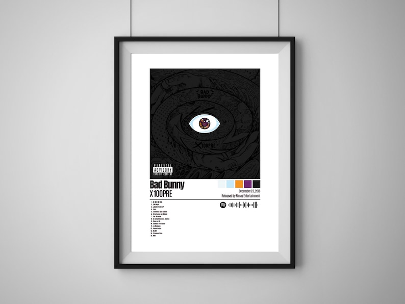 Bad Bunny Poster X 100PRE Poster Album Cover Poster / - Etsy