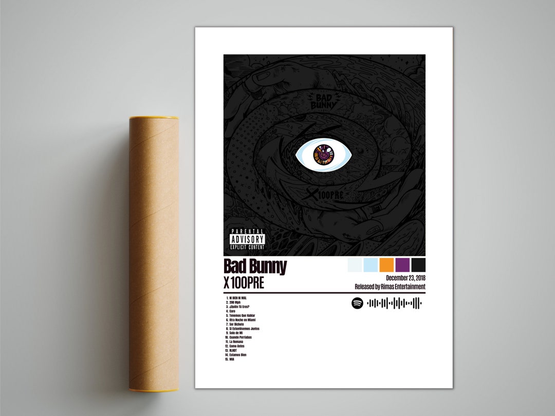 Bad Bunny Poster X 100PRE Poster Album Cover Poster / Poster Print Wall ...