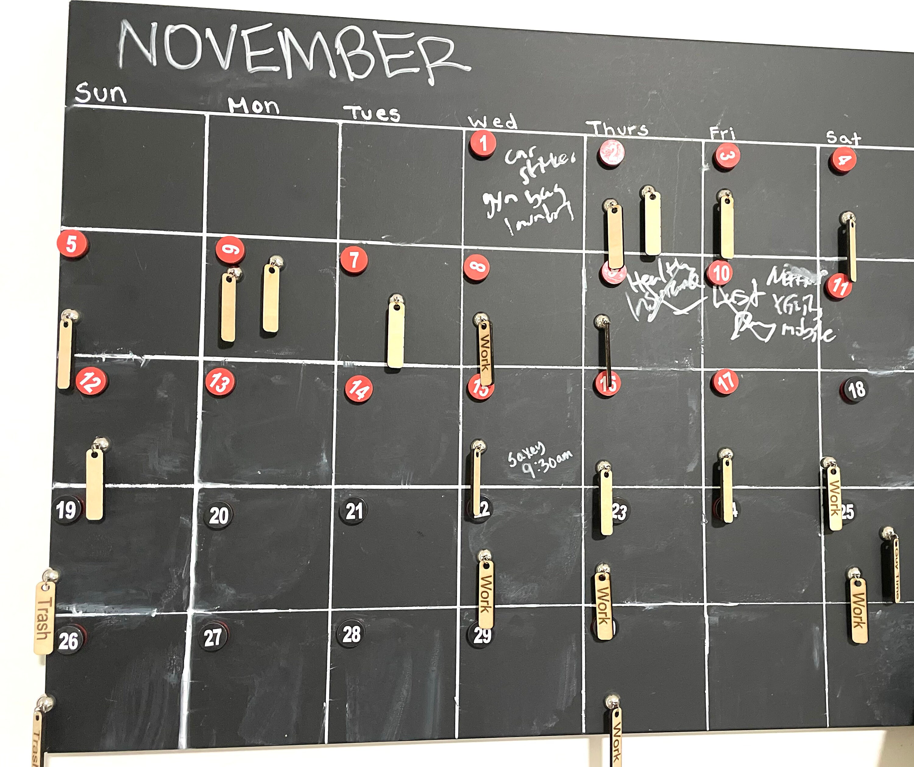 Tidy Tags- Magnetic Task Tags for Calendar (compatible With Magnetic ...