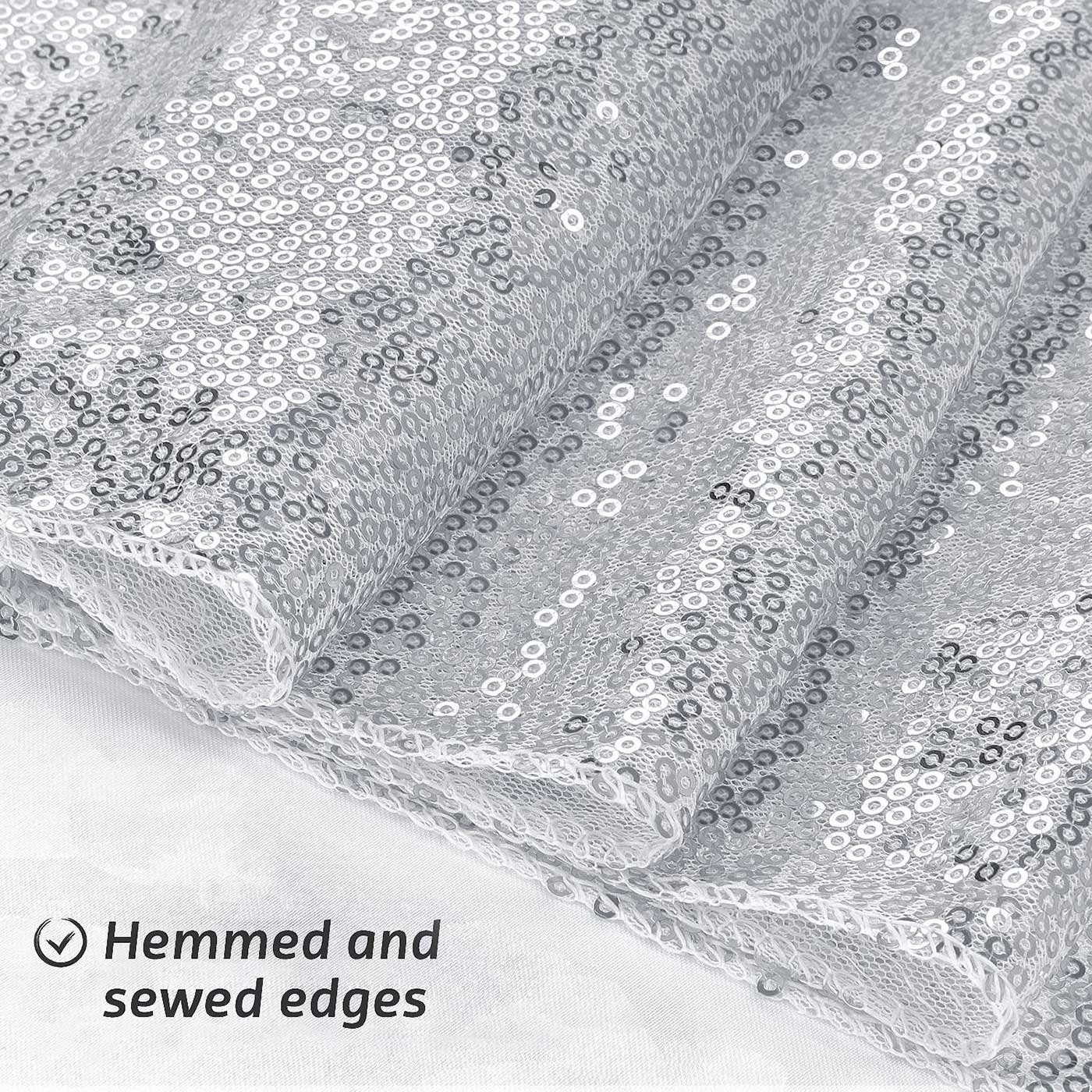 Sparkling Silver Sequin Table Runner for Party Decorations - 12 X 108 ...