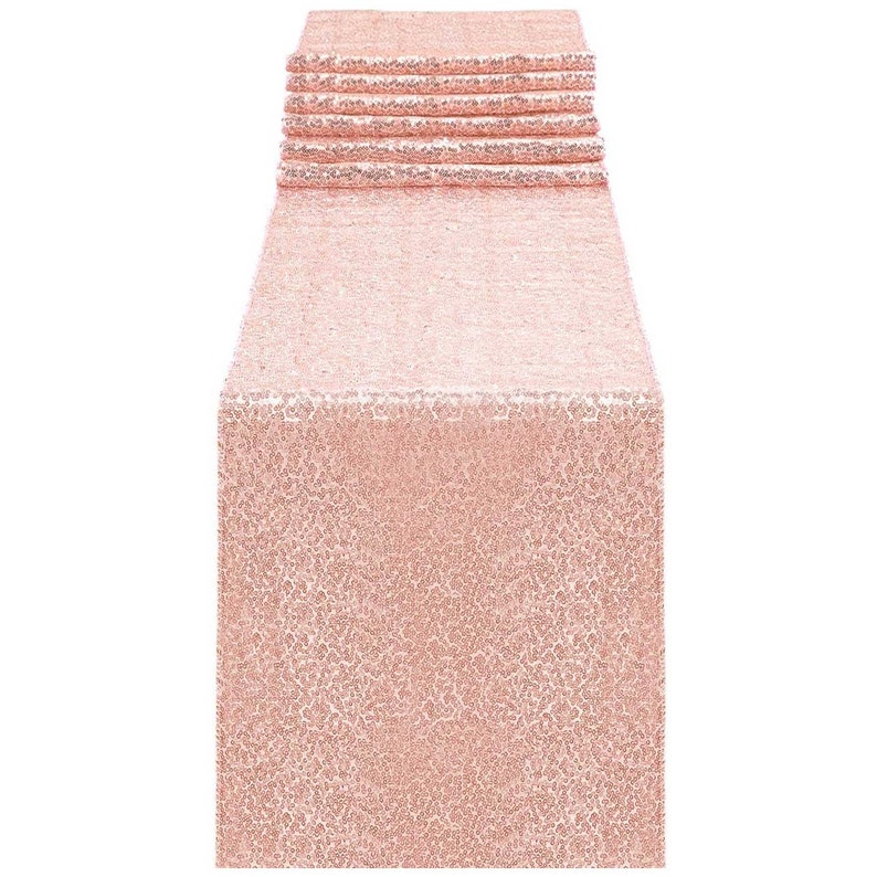 Sparkling Rose Gold Sequin Table Runner: Party Decoration (12 X 108") - Etsy