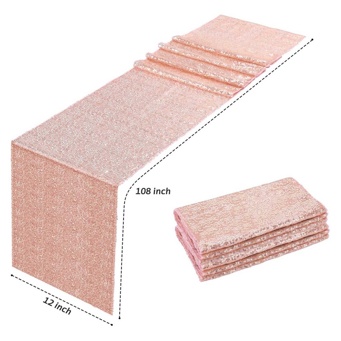 Sparkling Rose Gold Sequin Table Runner: Party Decoration (12 X 108") - Etsy