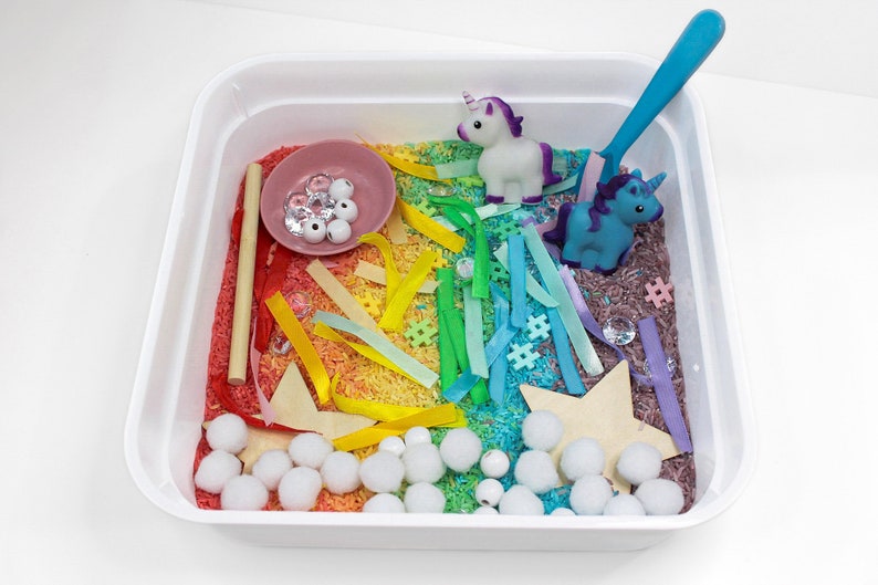 Rainbow Unicorn Sensory Bin | Kids Activity Box | Sensory Play ...