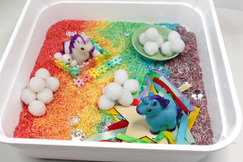 Rainbow Unicorn Sensory Bin | Kids Activity Box | Sensory Play ...