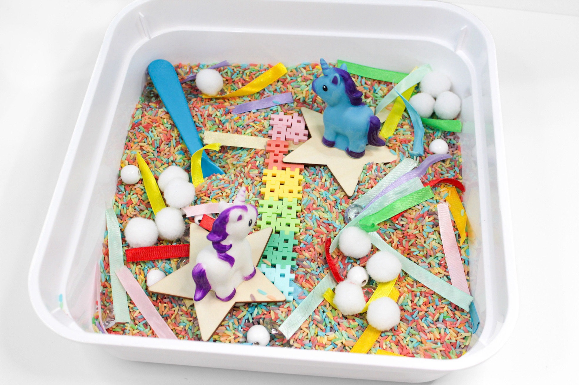 Rainbow Unicorn Sensory Bin | Kids Activity Box | Sensory Play ...