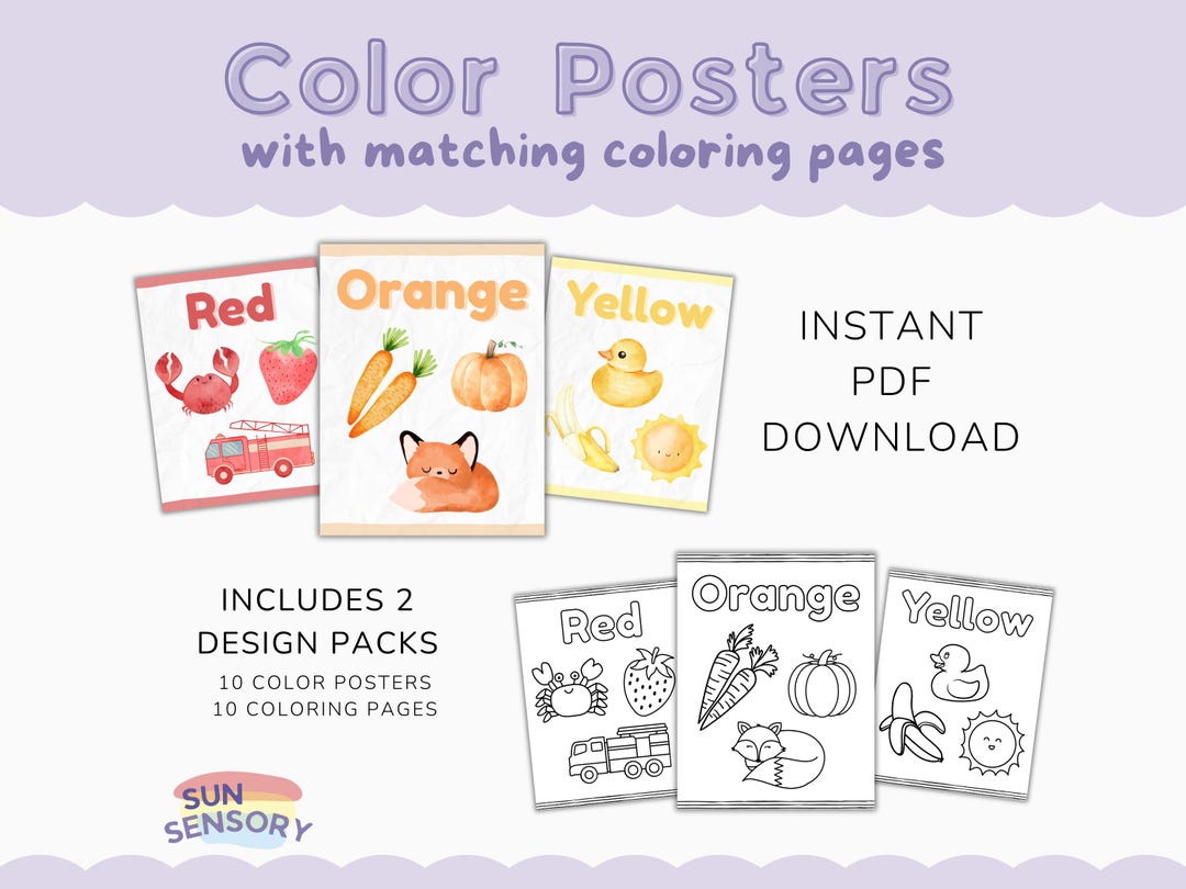 Color Posters and Coloring Pages - Printable Posters for Classroom ...