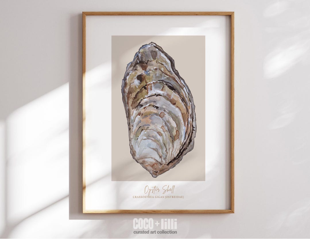 Watercolor Oyster Print Oyster Shell Pastel Still Life Painting ...