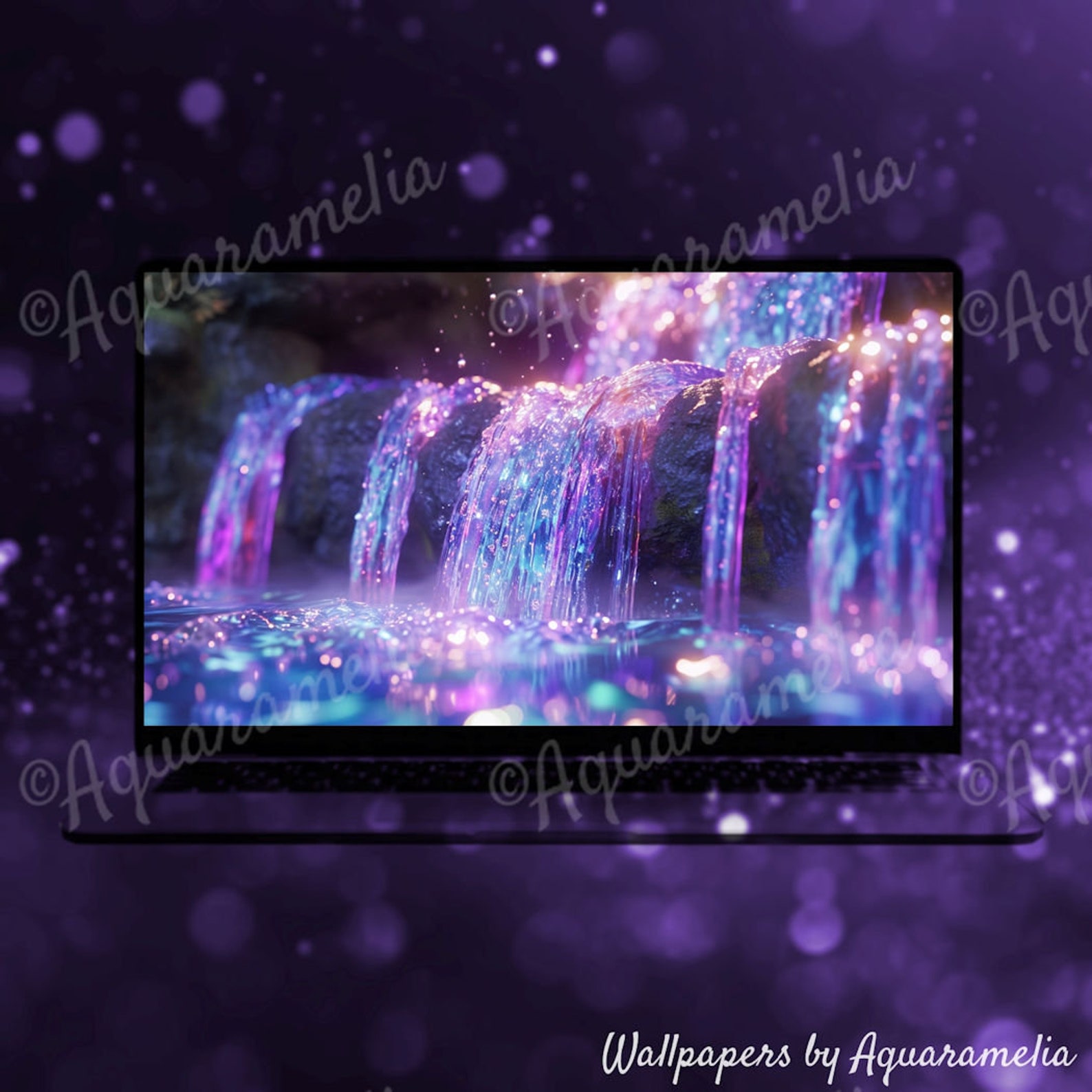 Magic Waterfall Background, Fairy Whimsical Desktop Background, Fantasy ...