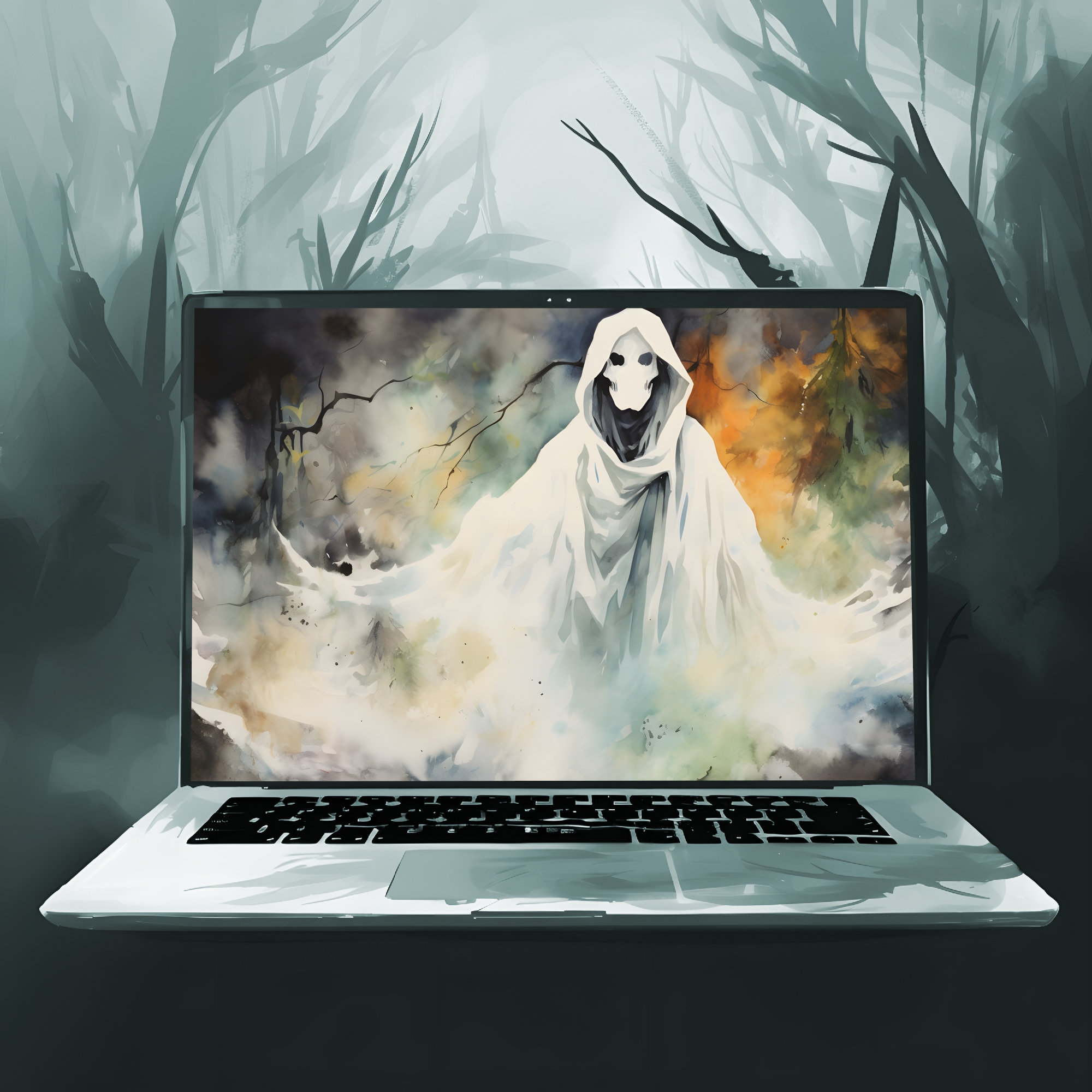 Scary Ghost Desktop Wallpapers, Bundle of 6 Spooky Scary Haunted Spirit ...