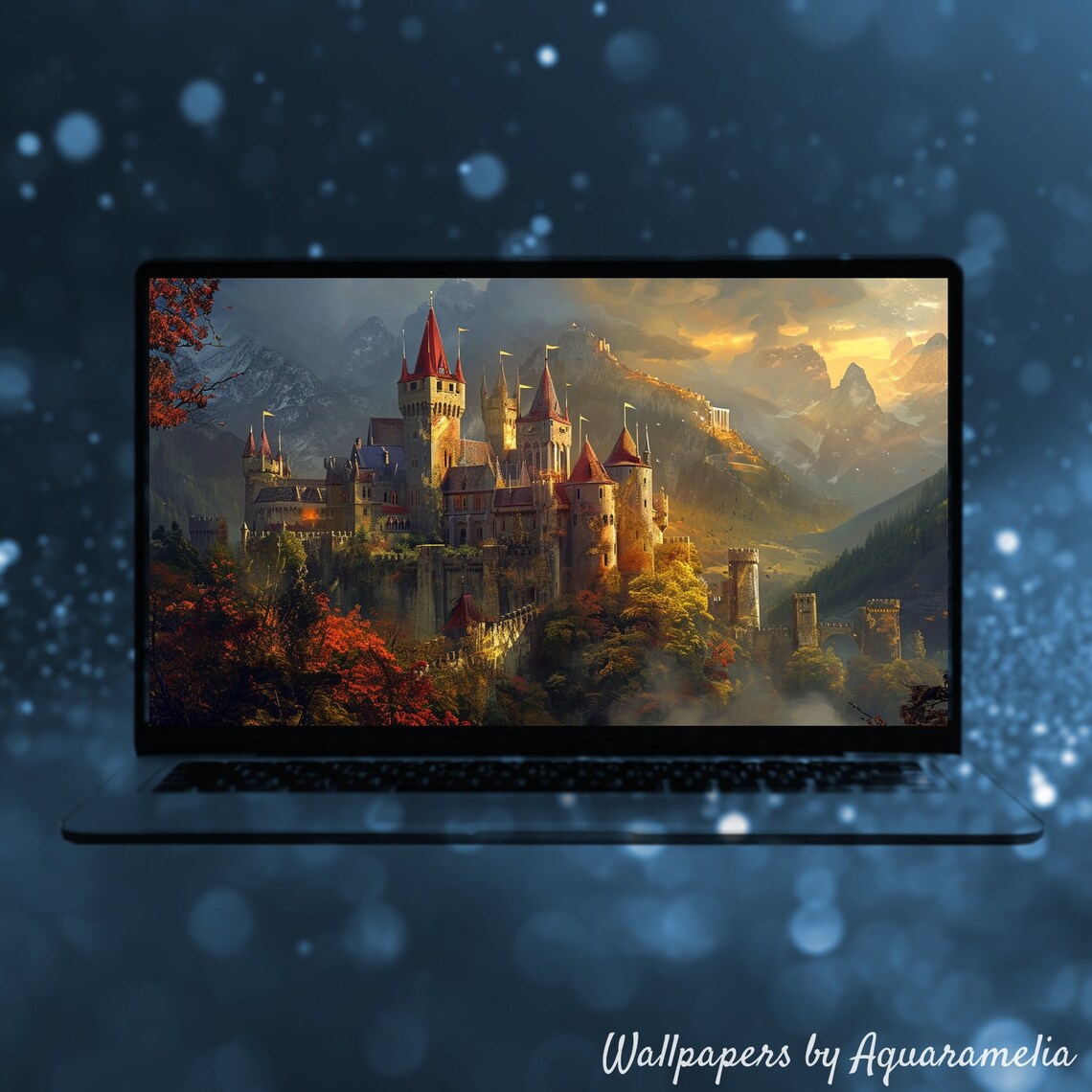 Medieval Fantasy Background, Beautiful Castle Landscape Background ...