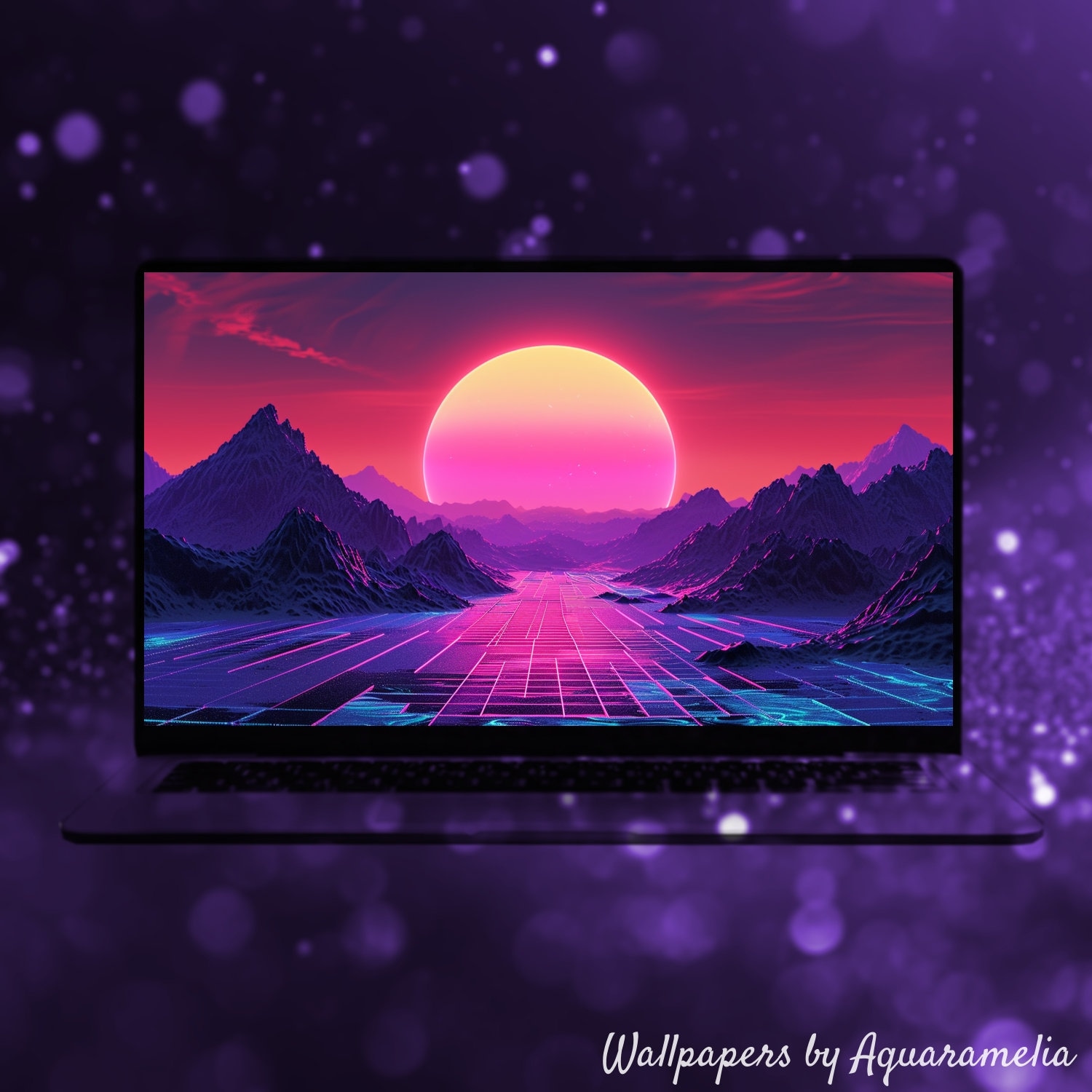 Retrowave Background, Synthwave Desktop Background, Vaporwave Wallpaper ...