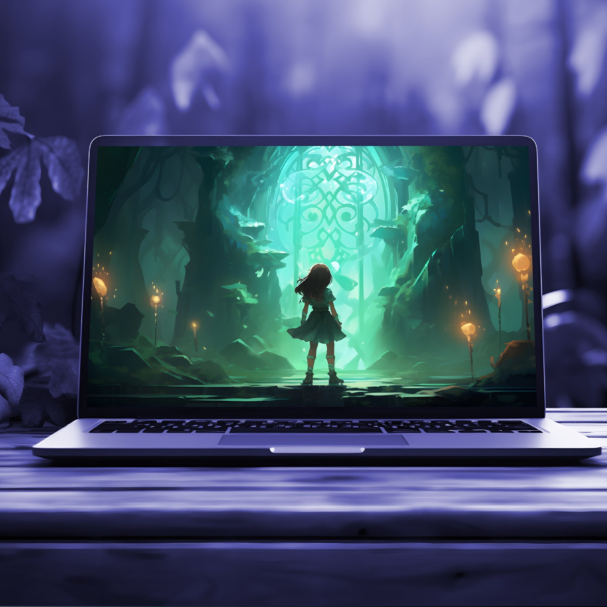 Enchanted Cavern Desktop Wallpapers, Bundle of 8 Magical Cave With ...
