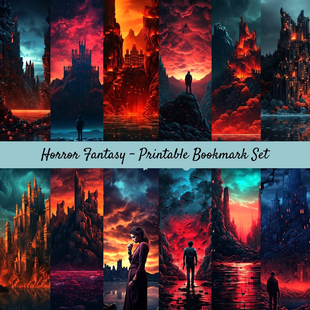 Printable Bookmark Set, Digital Bookmarks, Horror & Thriller Book Lover ...