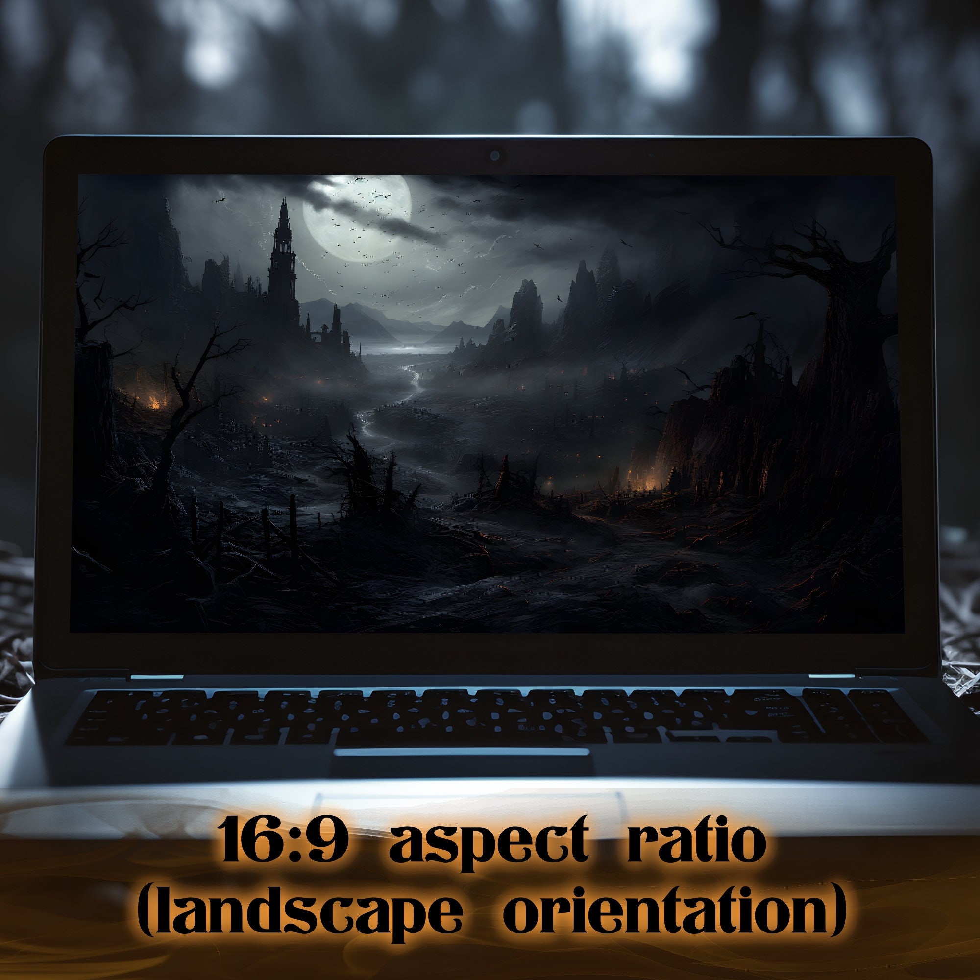 Dark Halloween Desktop Wallpapers, Bundle of 6 Spooky Scary Dark ...