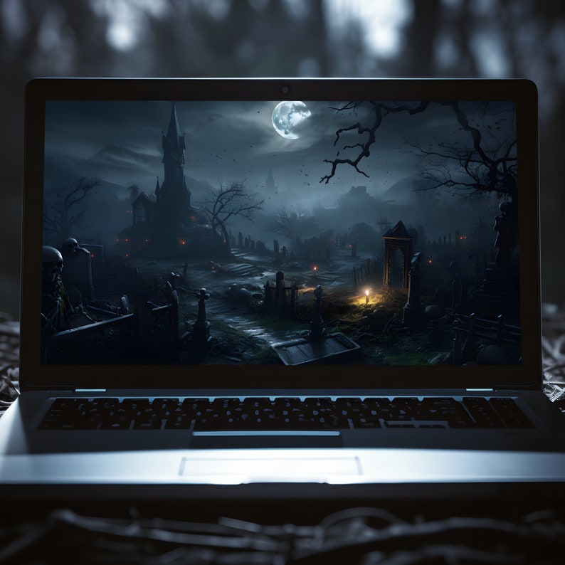 Dark Halloween Desktop Wallpapers, Bundle of 6 Spooky Scary Dark ...