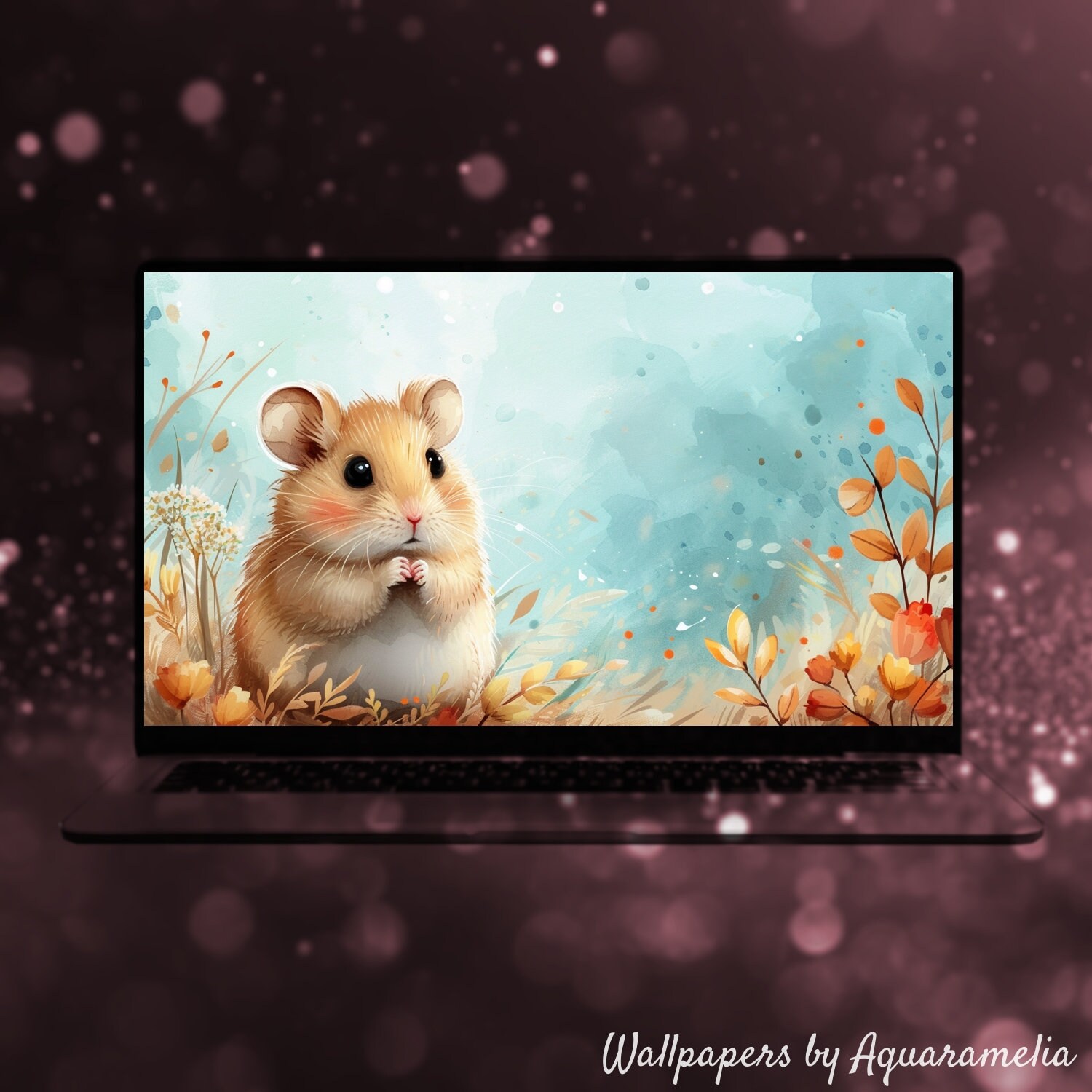 Cute Hamster Animal Desktop Wallpaper, Cute Pet Wallpaper, Valentines ...