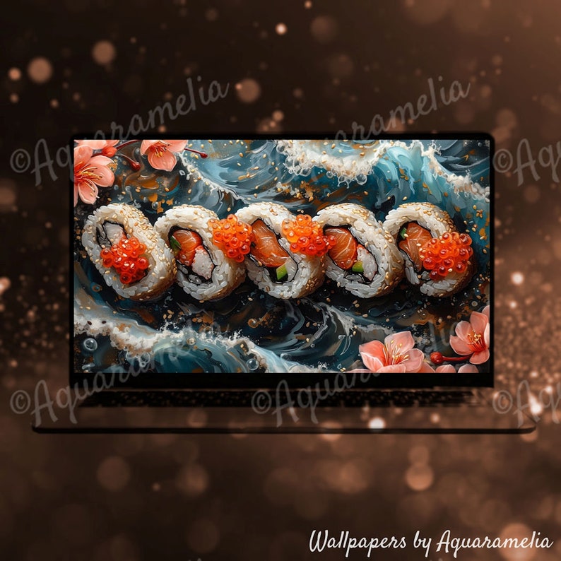 Delicious Sushi Chinese Food Background, Japanese Food Desktop ...