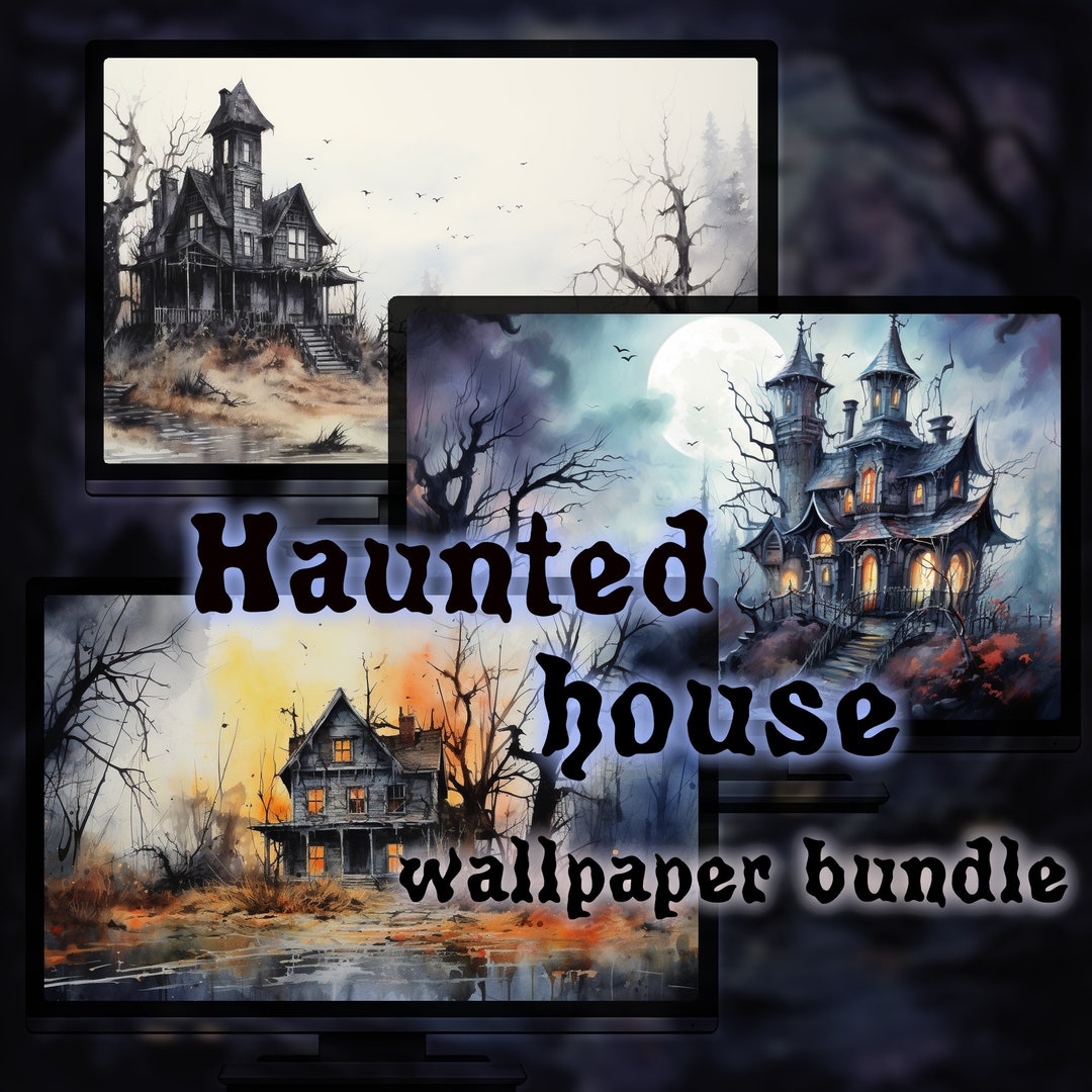Haunted House Desktop Wallpapers, Bundle of 7 Creepy Mansion Scary ...