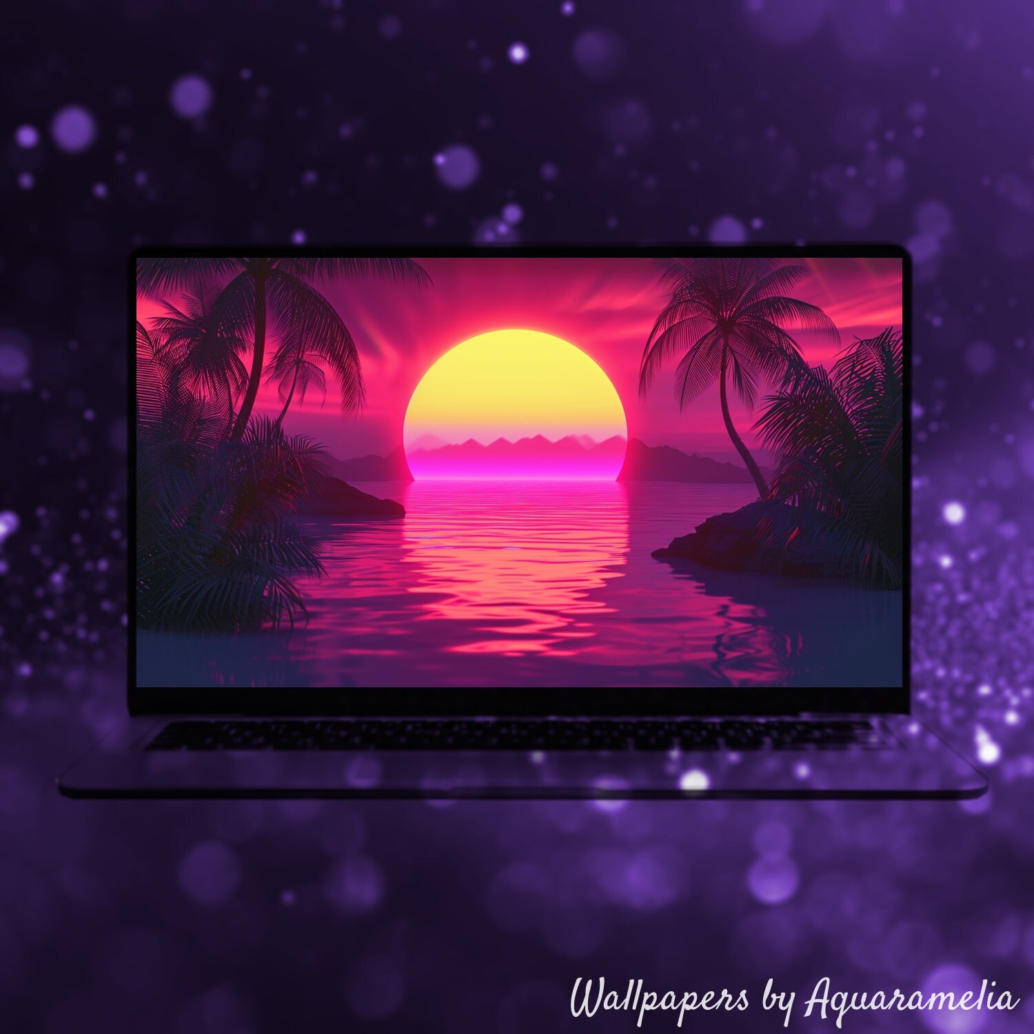 Retrowave Background, Synthwave Desktop Background, Vaporwave Wallpaper ...