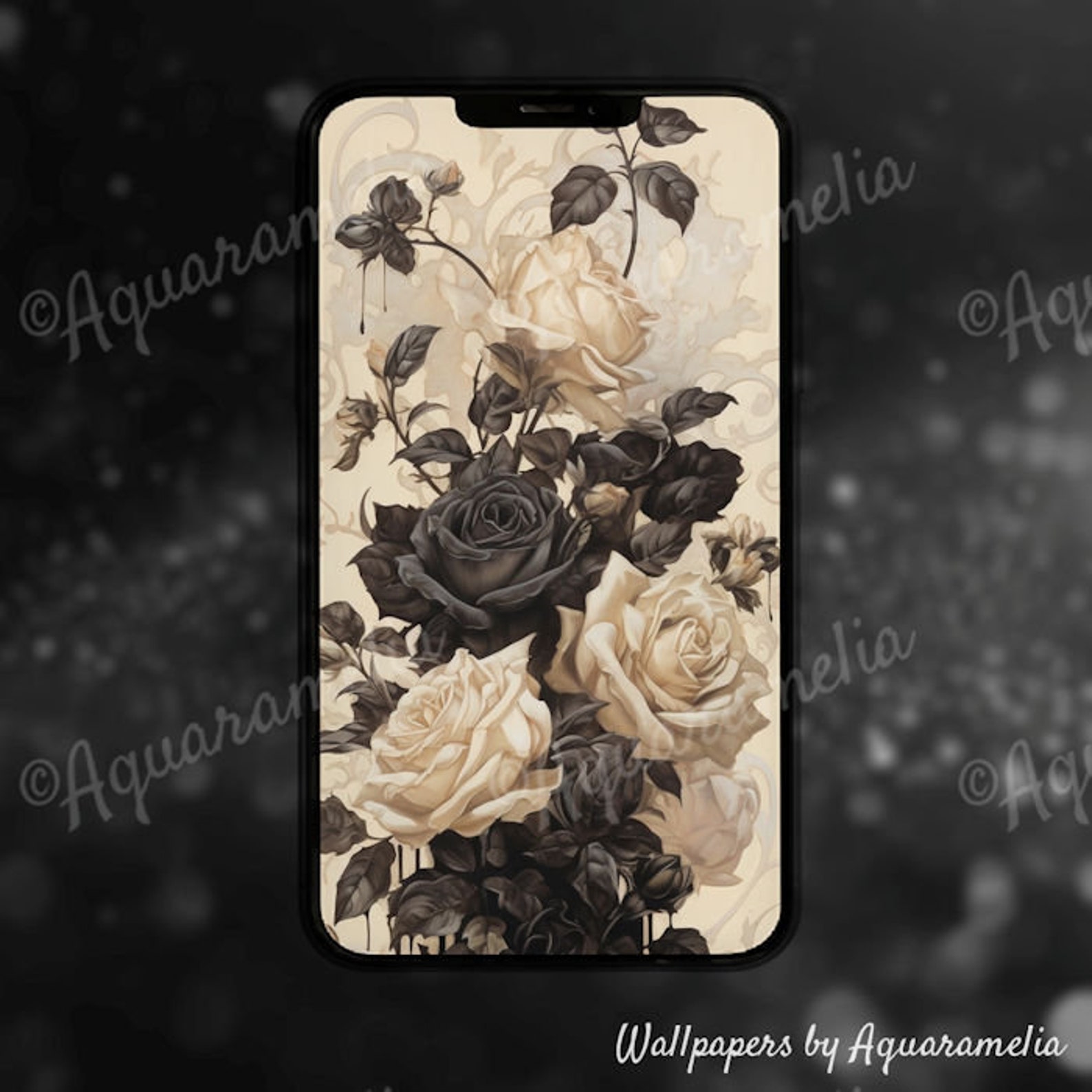 Vintage Rose Phone Background, Vintage Floral Lock Screen Wallpaper ...