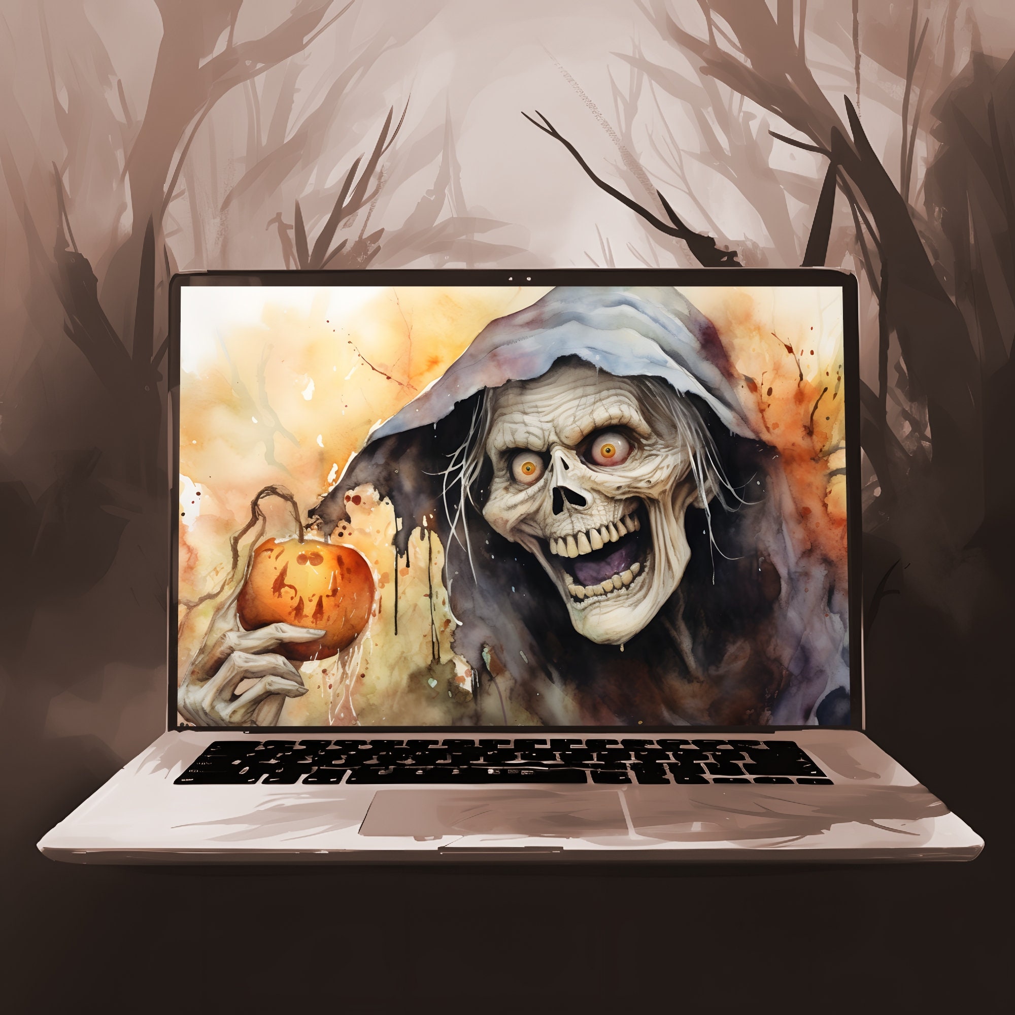 Terrifying Witch Desktop Wallpapers, Bundle of 9 Magical Spooky Horror ...