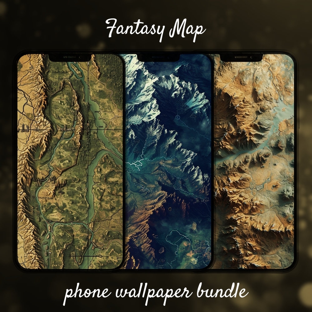 Fantasy Map Aesthetic Smartphone Background, Tabletop Fantasy Phone ...