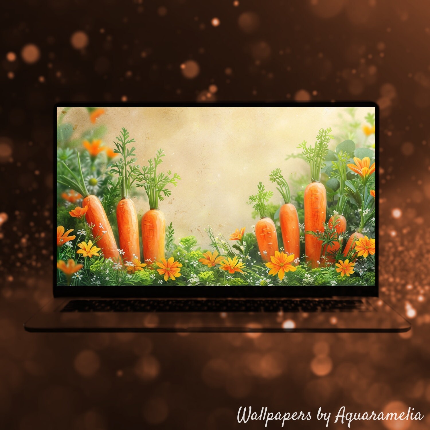 Cute Carrots Vegetable Desktop Wallpaper, Kawaii Vegetables Wallpaper ...