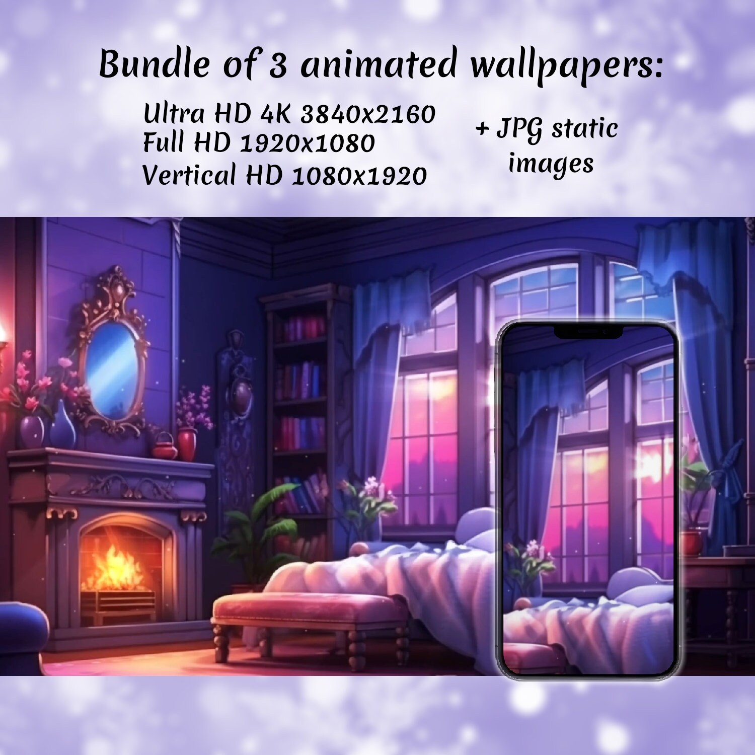 4K Animated Background for Streamers, Twitch Overlay, Vtuber Background ...
