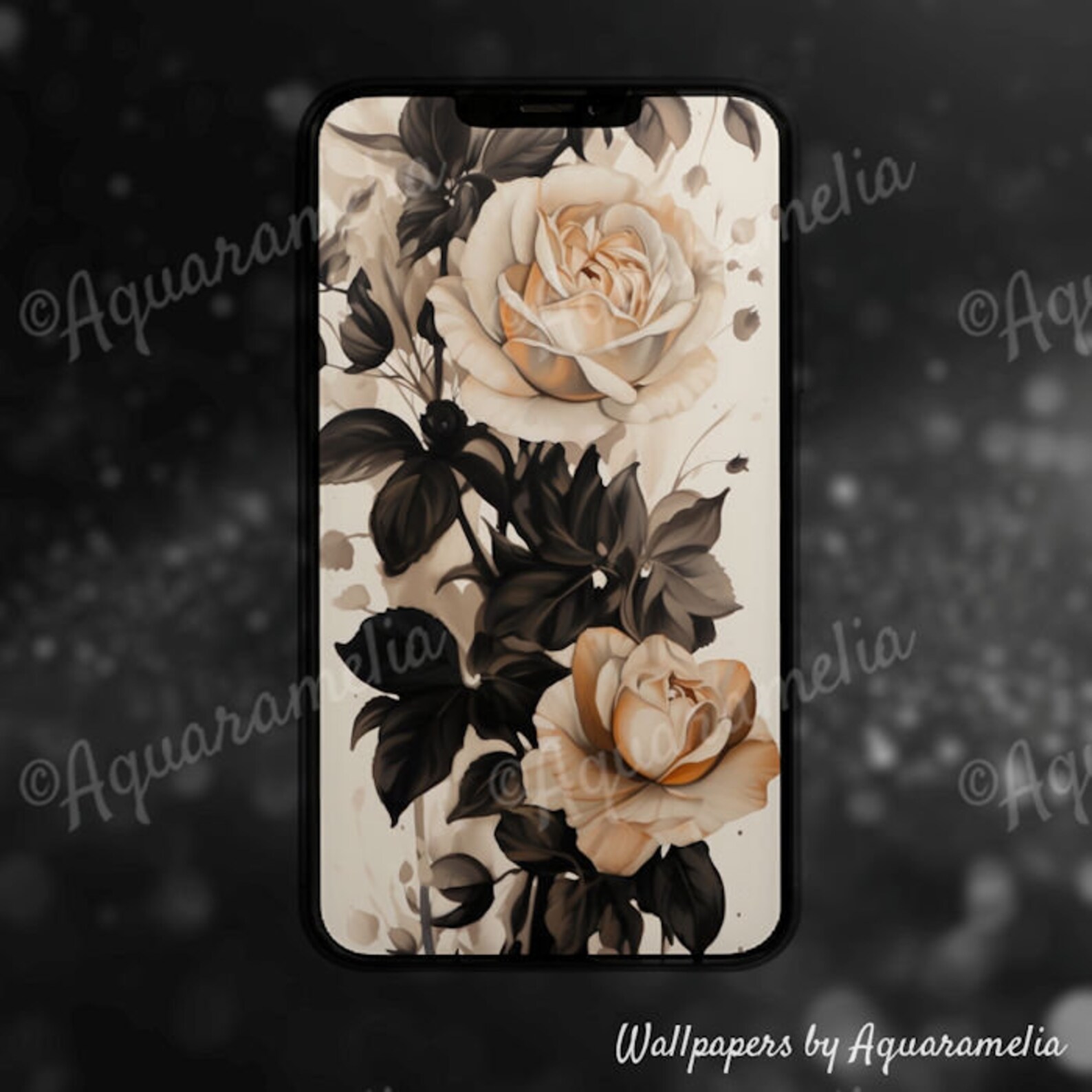 Vintage Rose Phone Background, Vintage Floral Lock Screen Wallpaper ...
