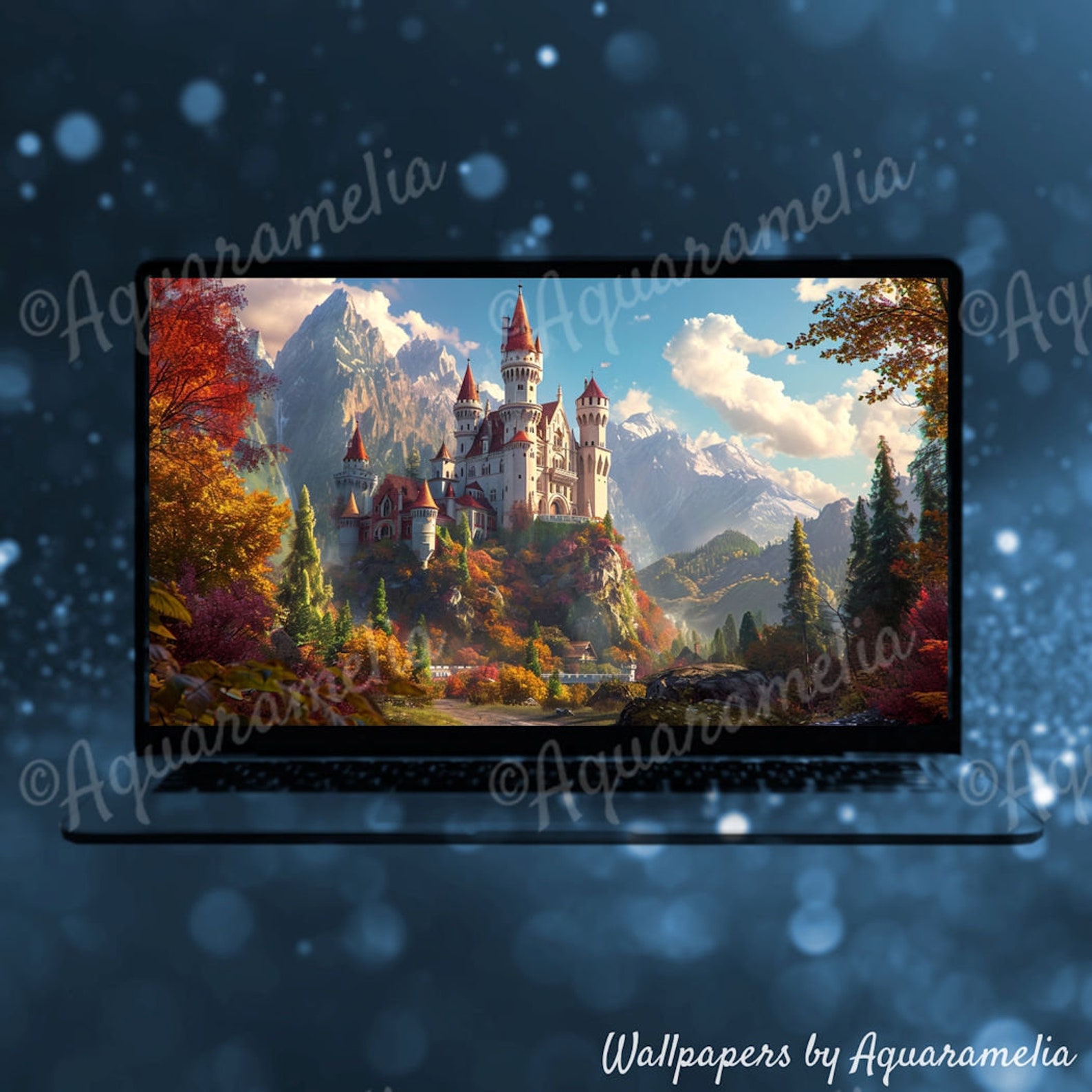 Medieval Fantasy Background, Beautiful Castle Landscape Background ...