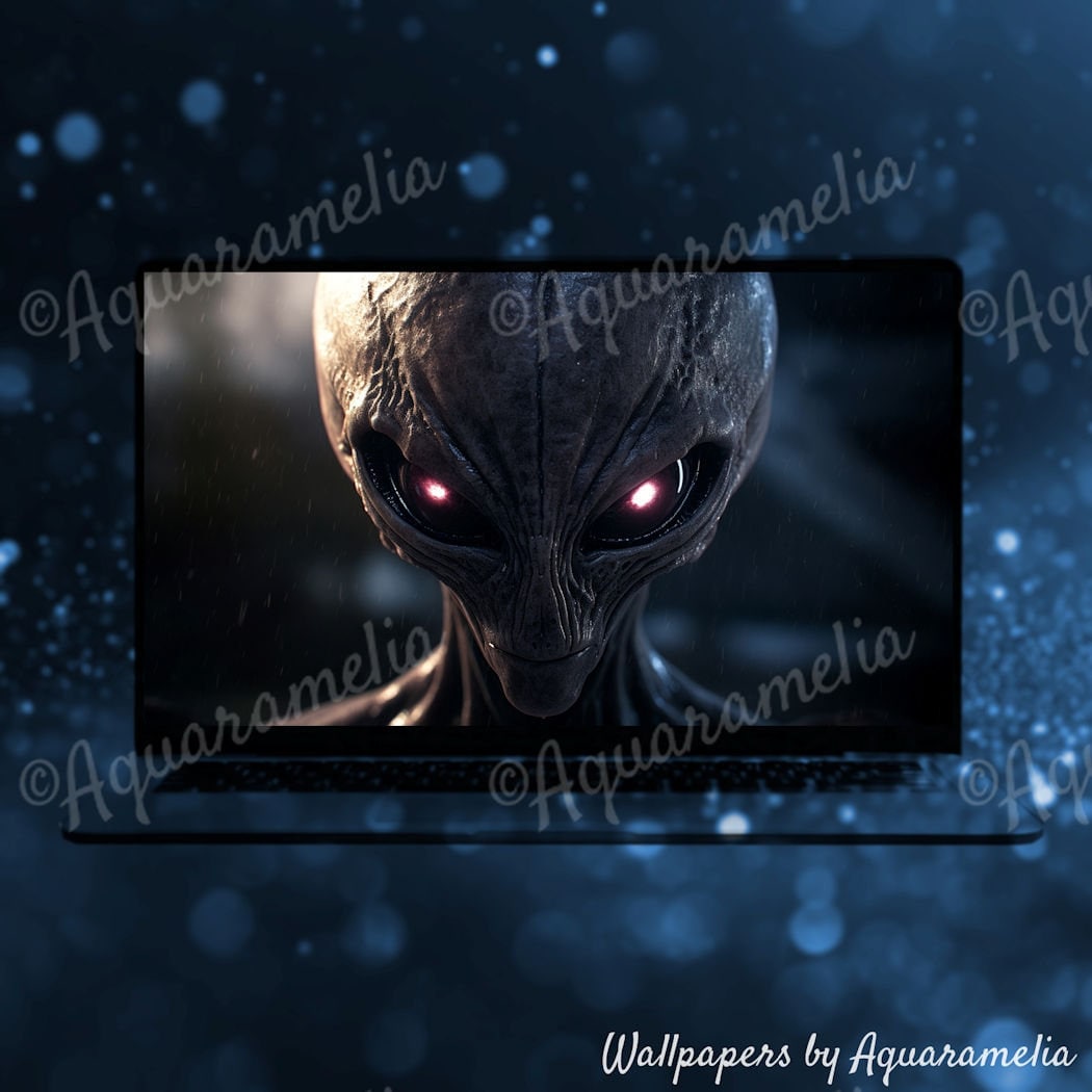 Alien Horror Scifi Computer Background, Futuristic Alien Desktop ...