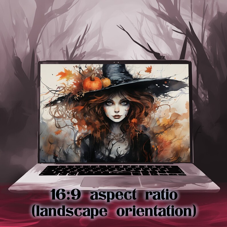 Seductive Witch Desktop Wallpapers, Bundle of 8 Magical Spooky ...