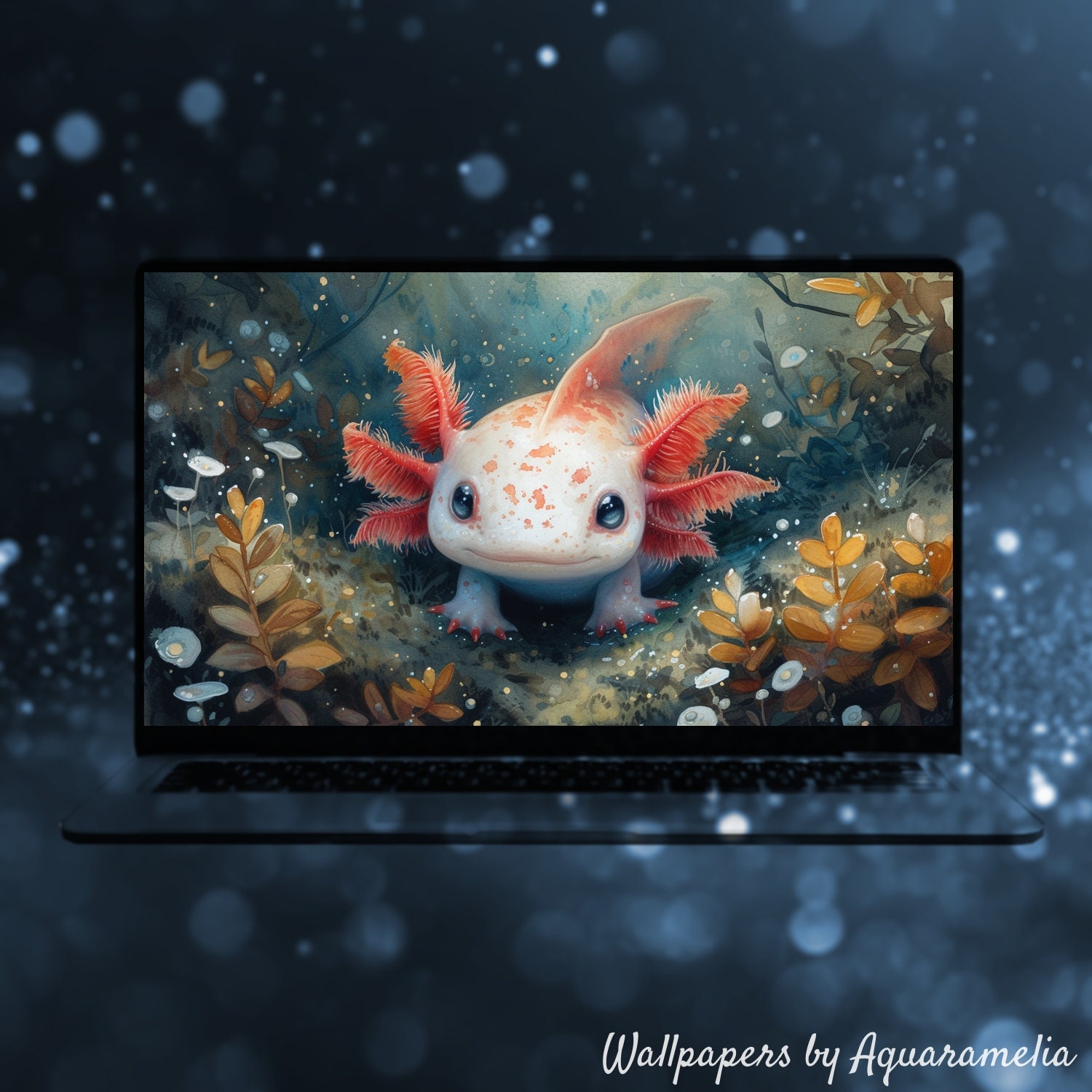 Axolotl Cute Animal Desktop Wallpaper, Cute Pet Wallpaper, Valentines ...