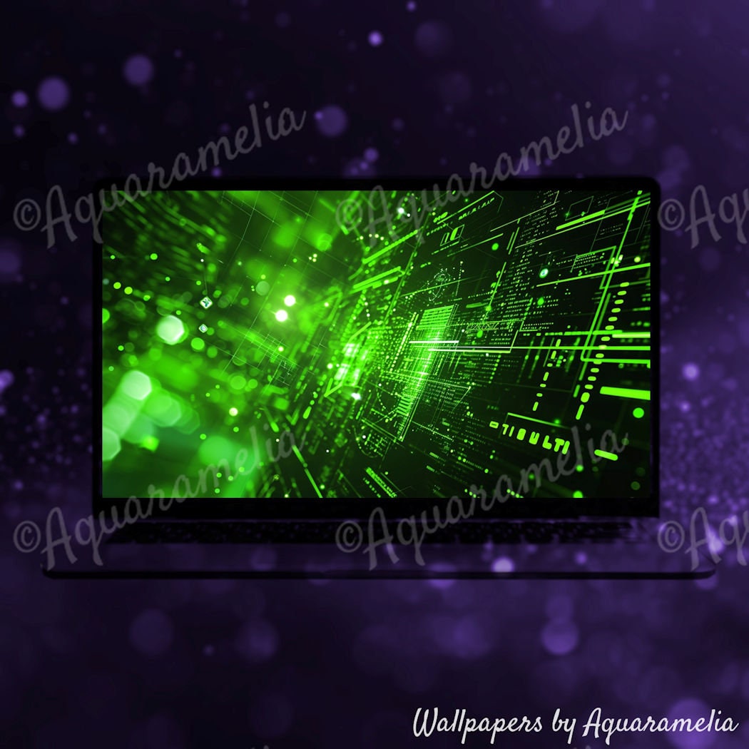 Technology Matrix Computer Background, Futuristic Desktop Background ...
