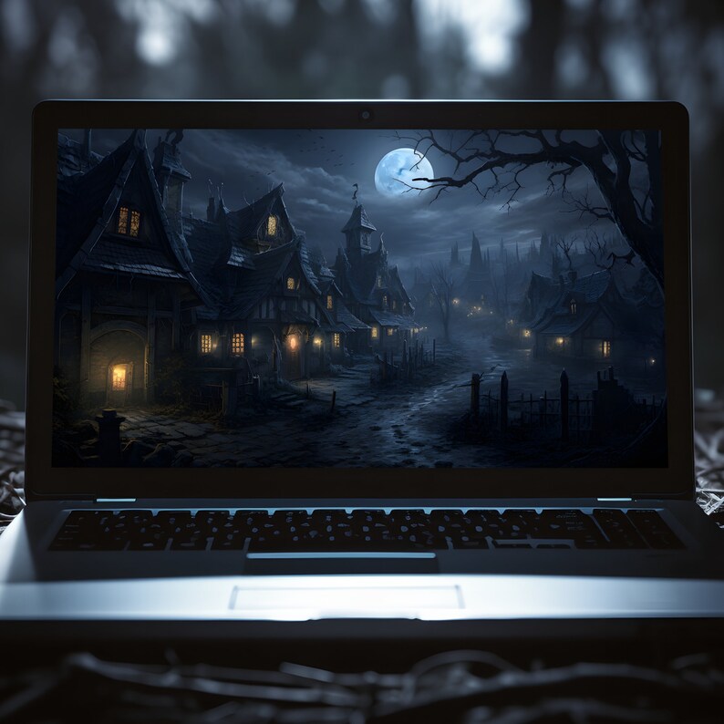 Dark Halloween Desktop Wallpapers, Bundle of 6 Spooky Scary Dark ...
