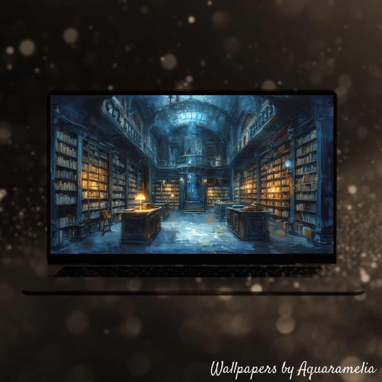 Fantasy Library Background, Book Lovers Readers Desktop Background ...