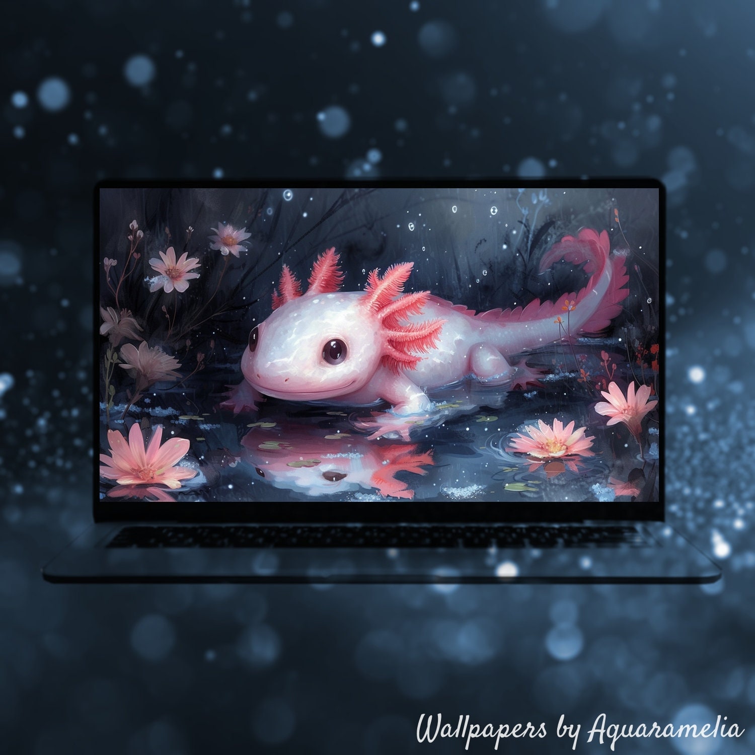 Axolotl Cute Animal Desktop Wallpaper, Cute Pet Wallpaper, Valentines ...
